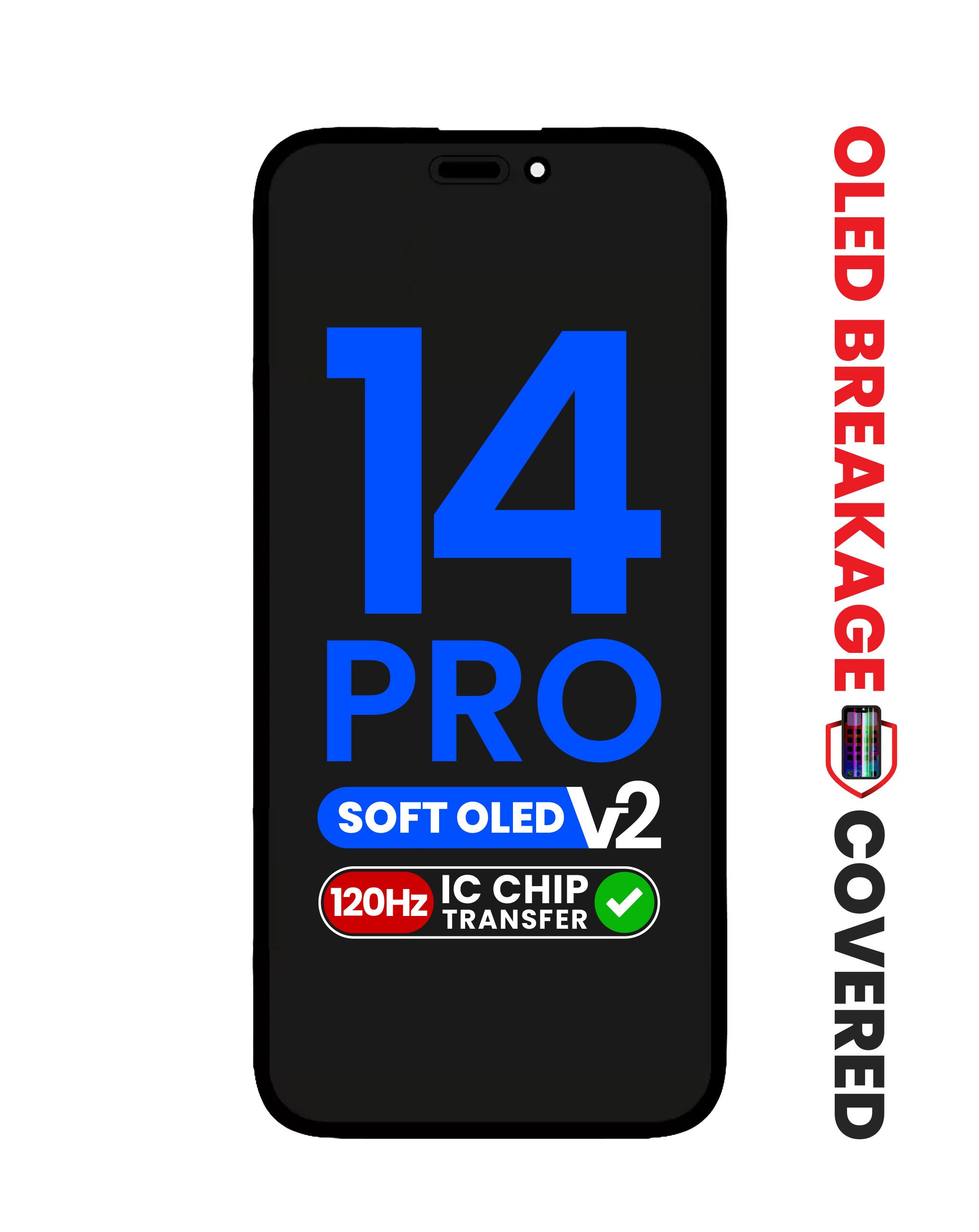 OLED Assembly for iPhone 14 Pro (Aftermarket QV8 / Soft / Version 2 / 120HZ) (IC Transfer Eligible)