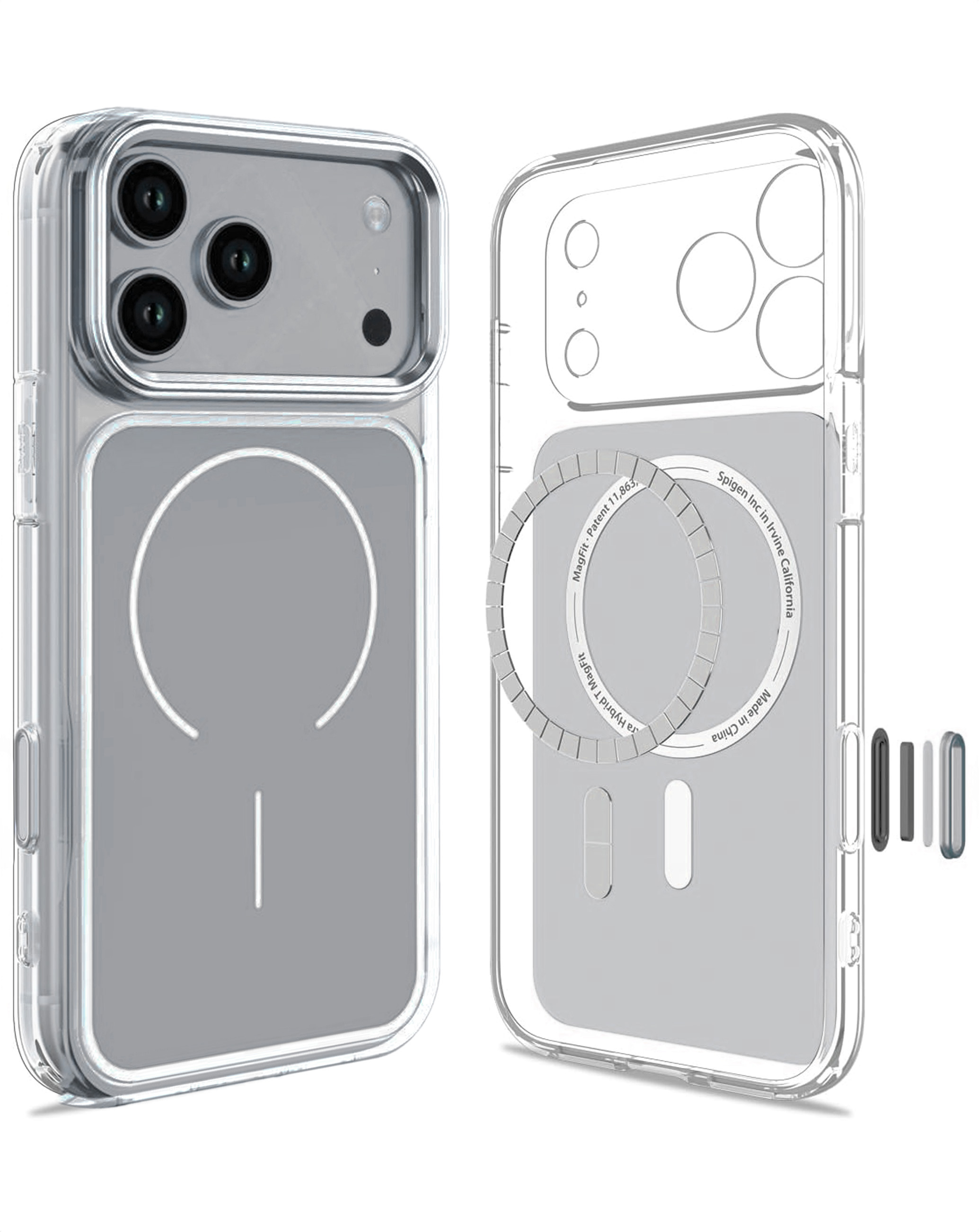 Transparent Magnetic Cases with IC Chip - CLEAR for iPhone 17 Pro (Only ...