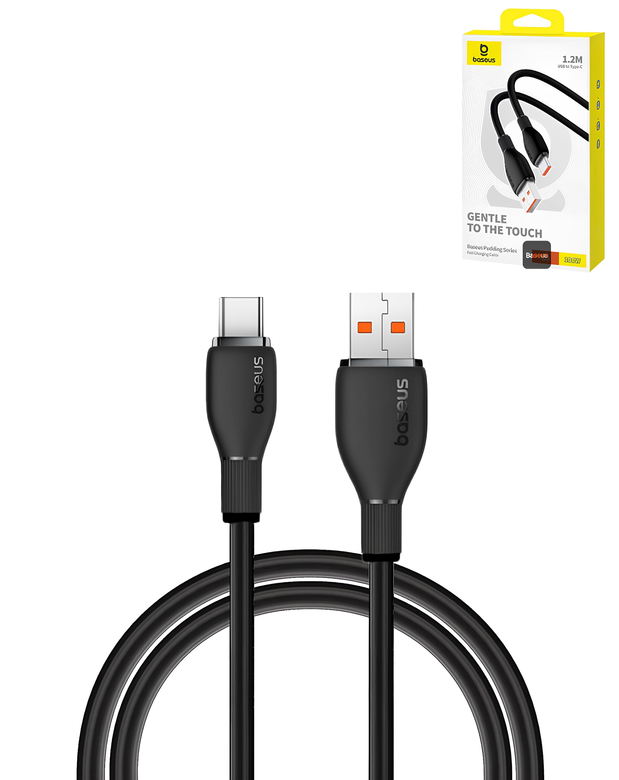 BASEUS Pudding Series USB A-C Fast Charging Data Cable (BLACK) (65w ...