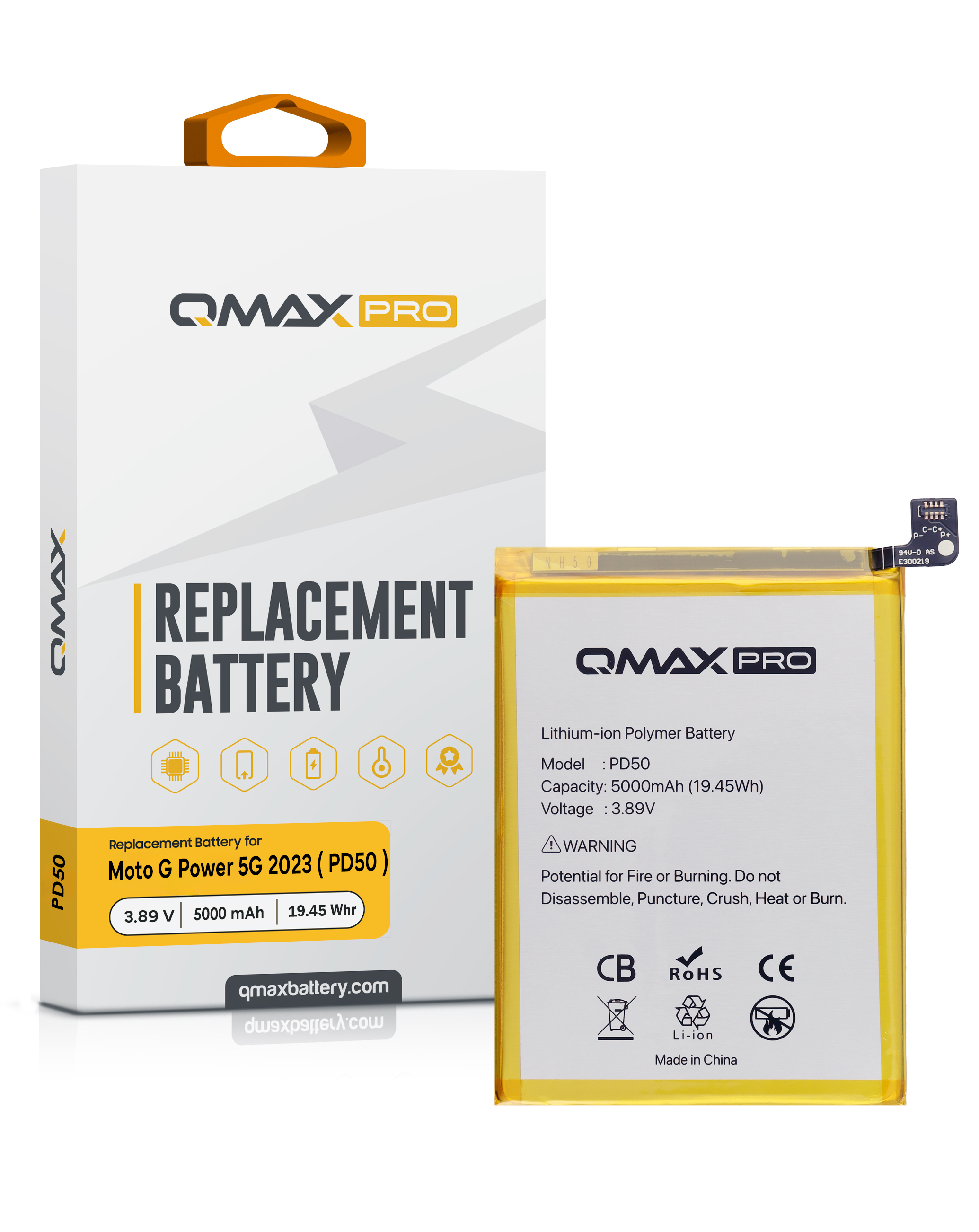 QMAX Pro Replacement Battery for Motorola G Power 5G (XT2311-3) (5000 ...
