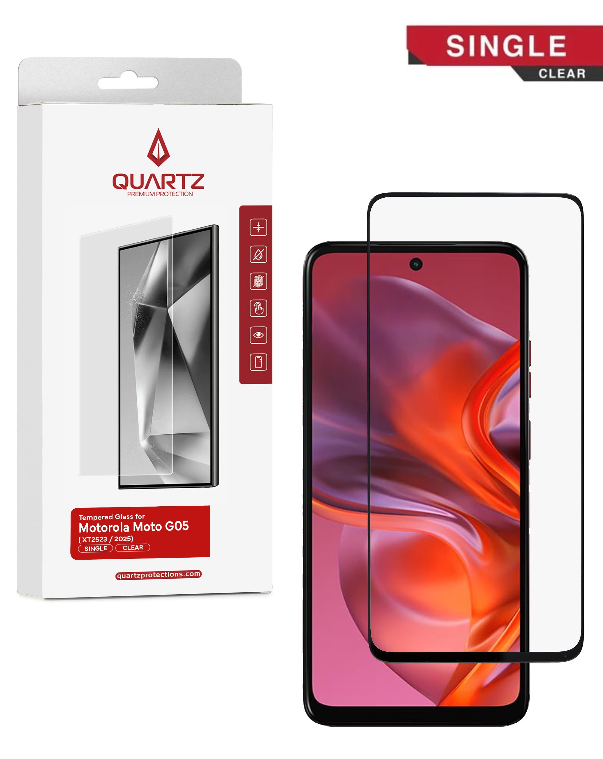 QUARTZ Clear Tempered Glass for Motorola Moto G15 (XT2521-3 /2025 ...