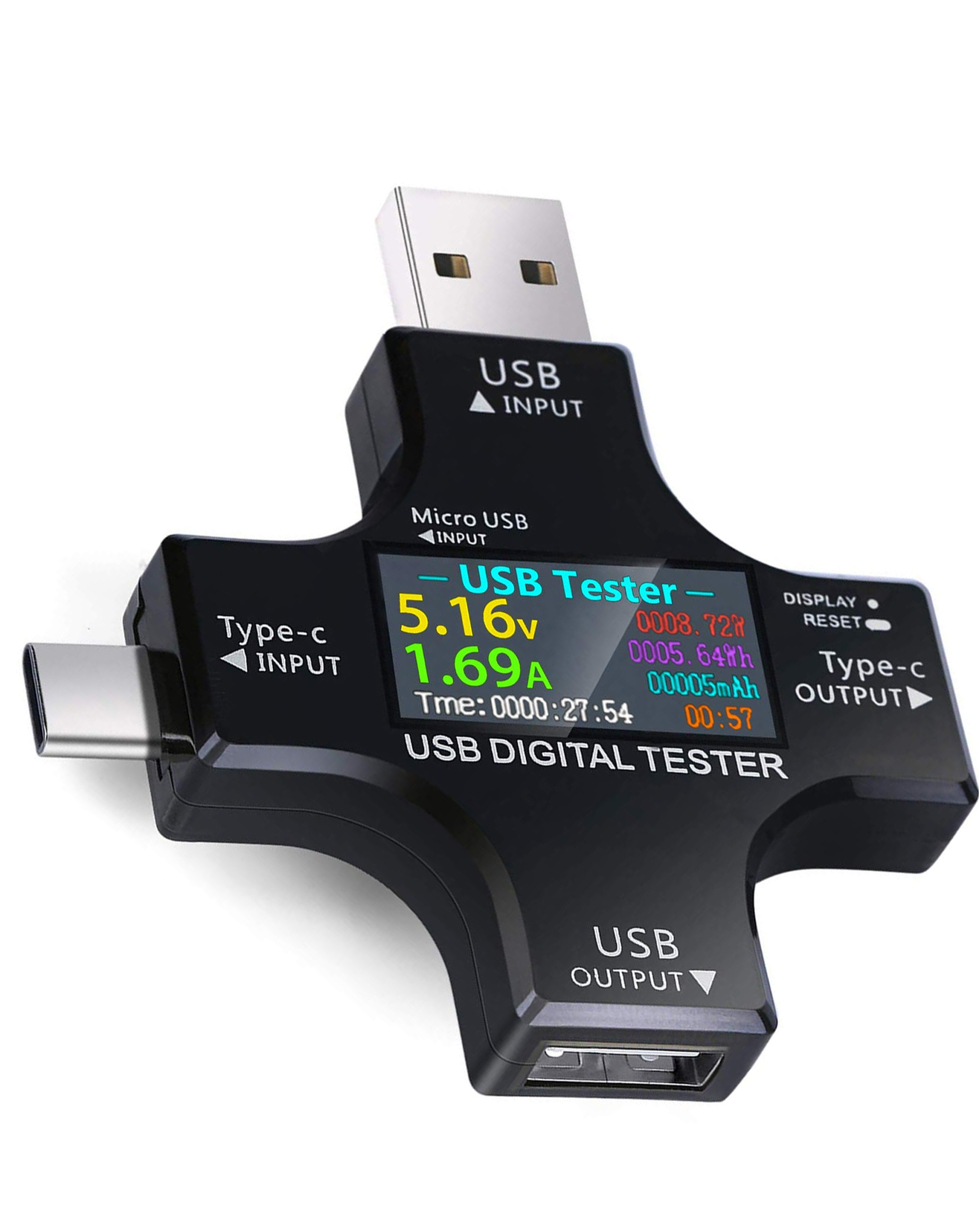 USB Cable Tester - Voltmeter with USB-C Fast Charge Chip Detection ...