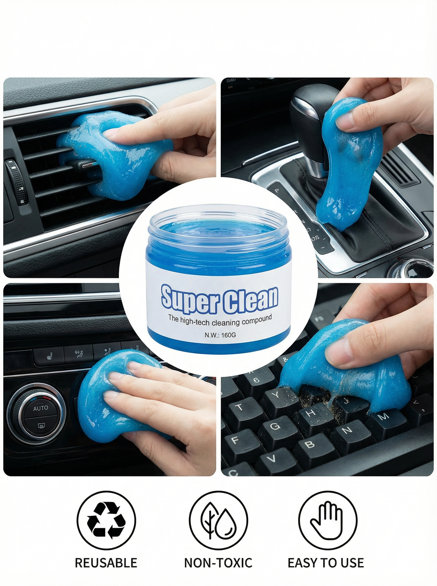 Dust Cleaning Gel for Cars, Home and Office Use (Only Ground Shipping)