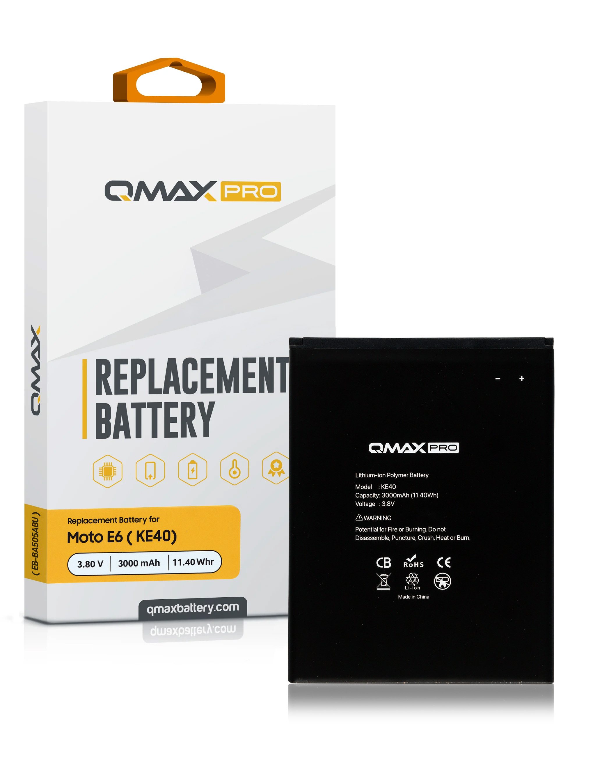 QMAX Pro Replacement Battery for Motorola E6 (XT2005) (2500 mAH) (KE40 ...