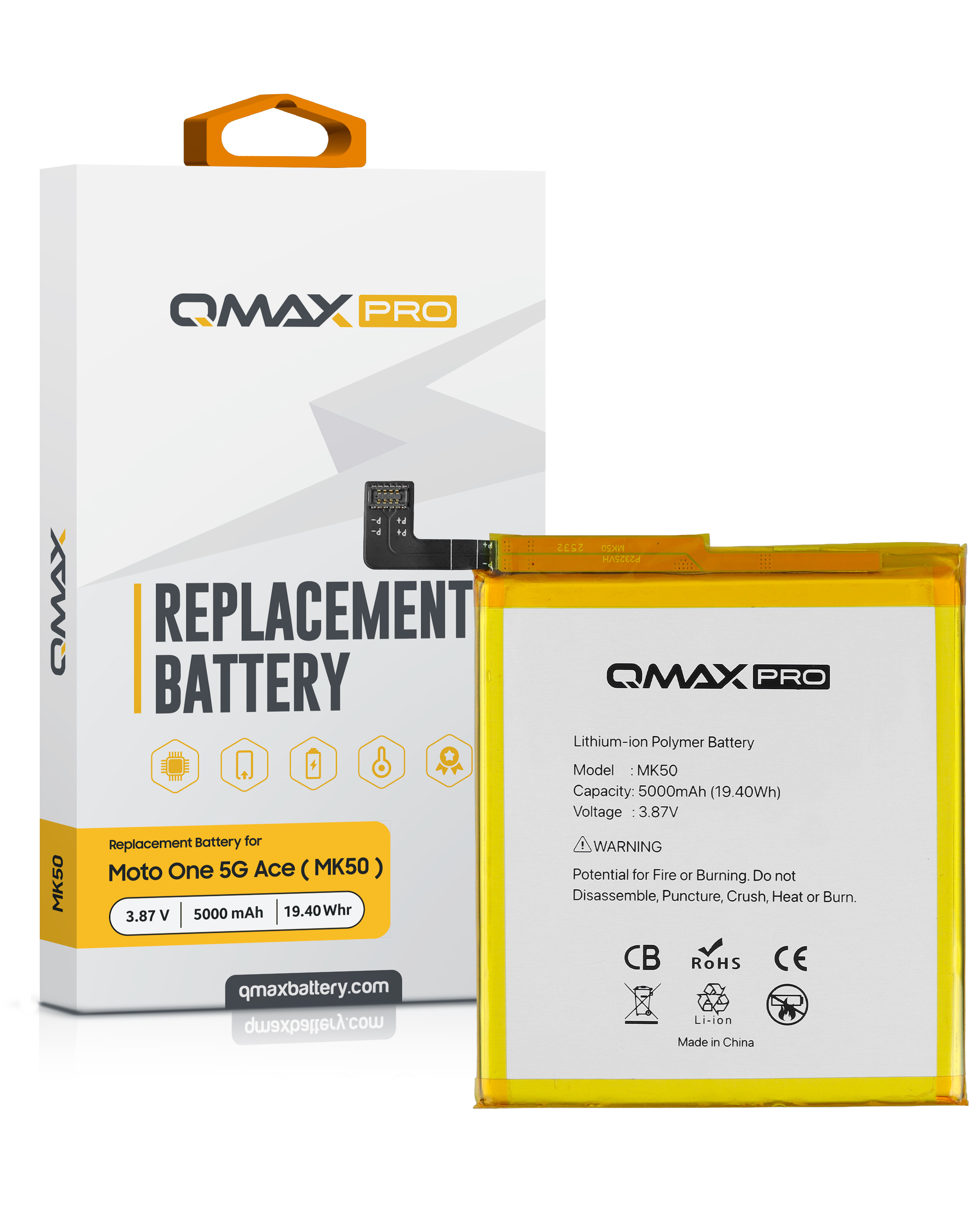 QMAX Pro Replacement Battery for Motorola G 5G (XT2113-3) / One 5G Ace ...