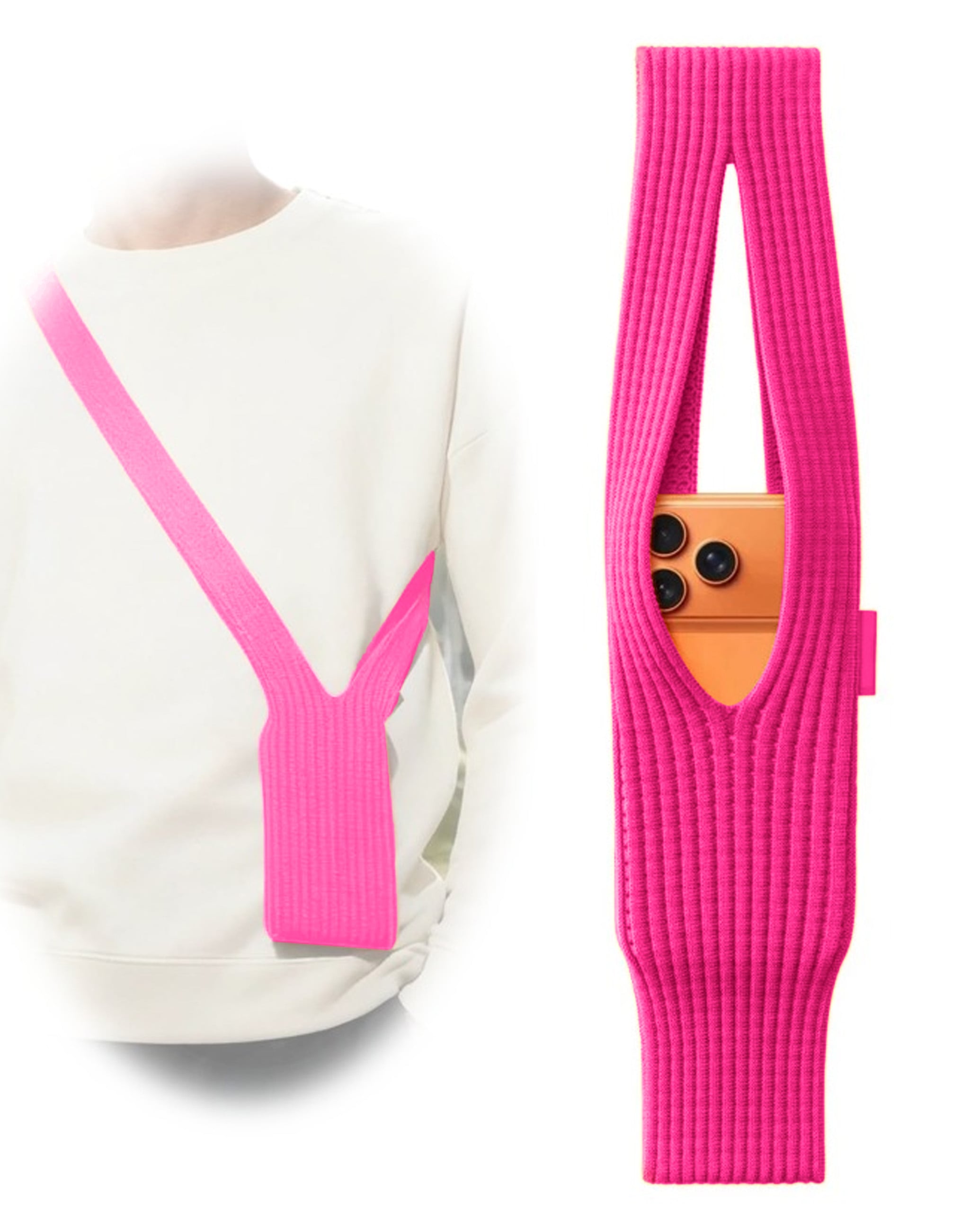 Long Soft Stretch Knit Phone Sleeve - PINK (Only Ground Shipping)
