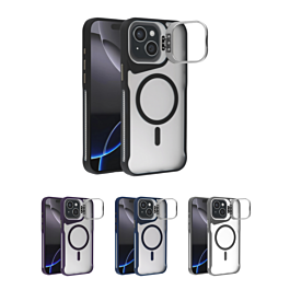 Matte Transparent Camera Stand Case with Wireless Charging for iPhone ...